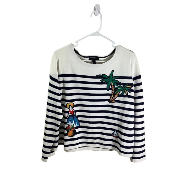 J. Crew | Sweaters | J Crew Long Sleeve Striped Cotton Sweater With ...